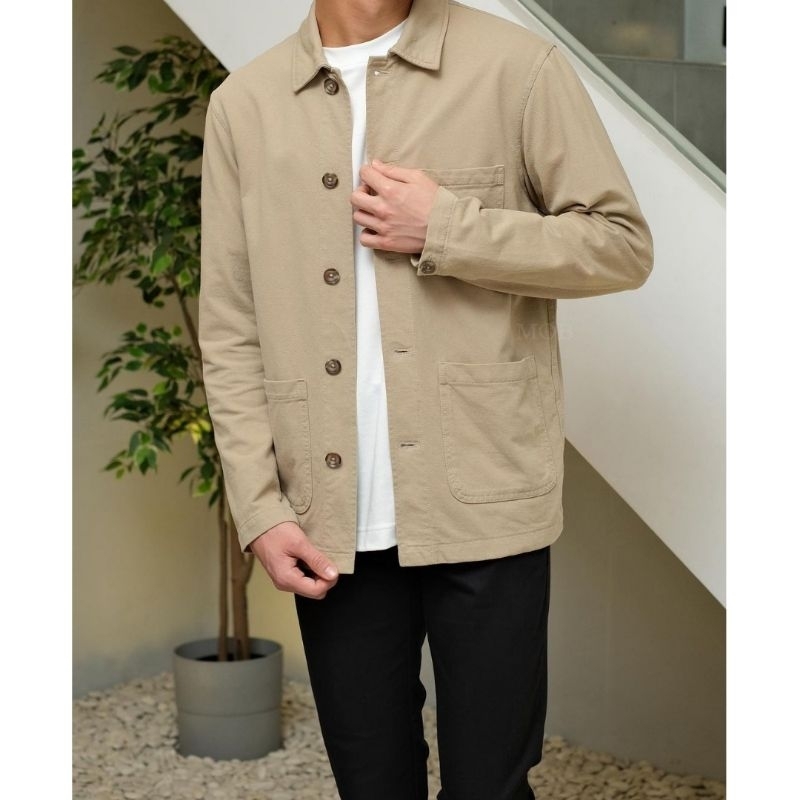 Jual Uniqlo Work Jacket Original - Olive Khaki Dark Khaki | Shopee ...