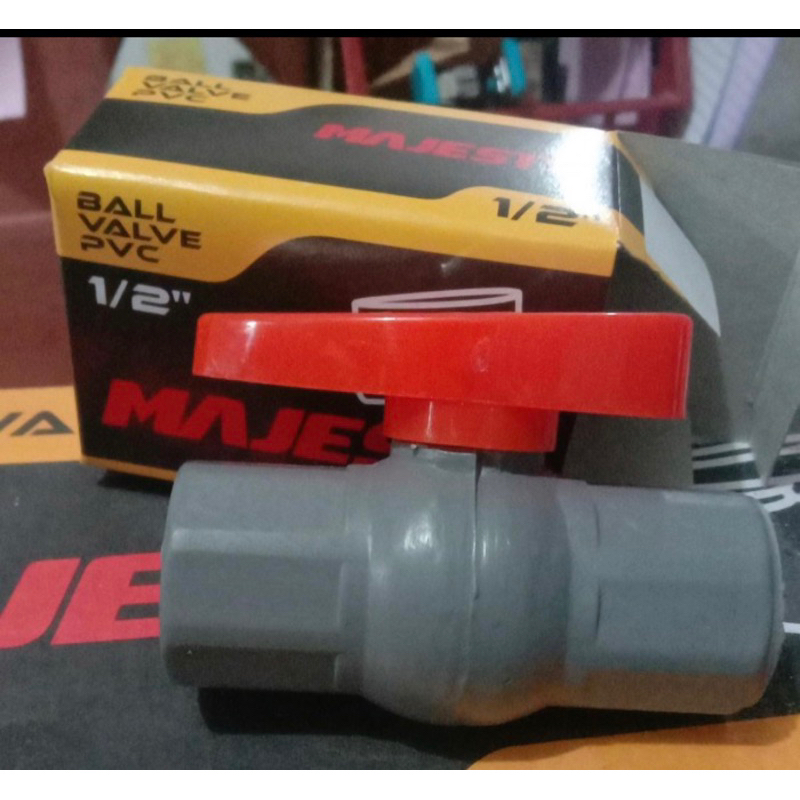 Jual best Ball Valve 1/2 inch polos MERK MAJESTY pvc Stop Keran plastik | Shopee Indonesia