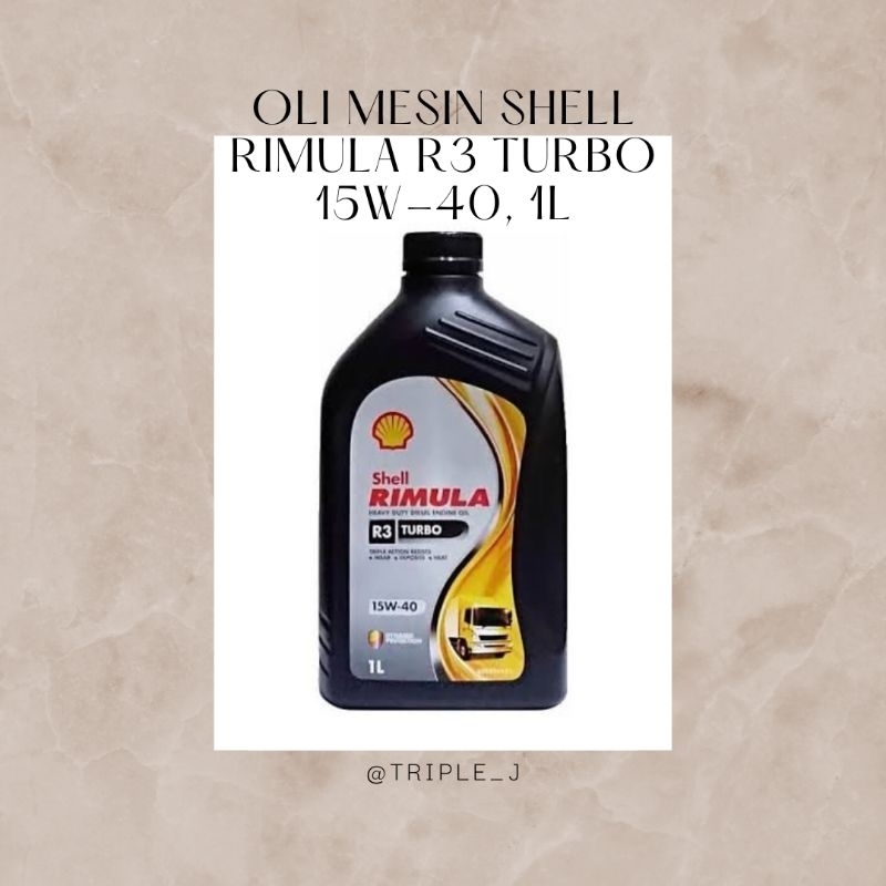 Jual Oli Mesin Diesel Original SHELL RIMULA R3 TURBO SAE 15w-40 1 Liter ...