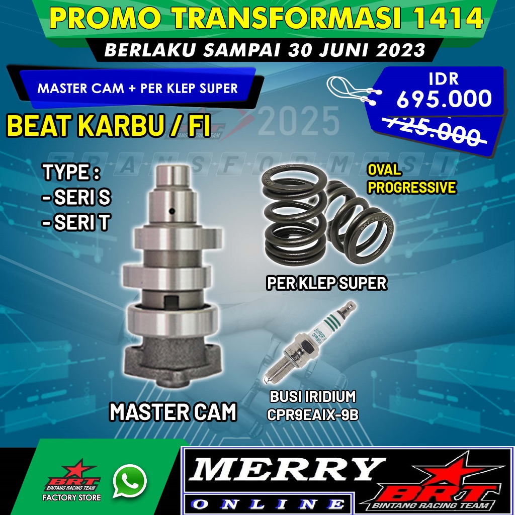Jual Master Cam & Per Klep BRT Noken as Beat Karbu Spacy Scoopy KVY S1 T1 R Series | Shopee ...
