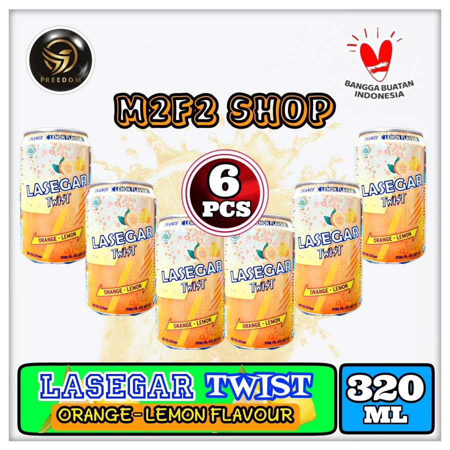 Jual LASEGAR Twist Minuman Penyegar Orange Lemon Kaleng - 320 ml (Kemasan 6 Pcs) | Shopee Indonesia