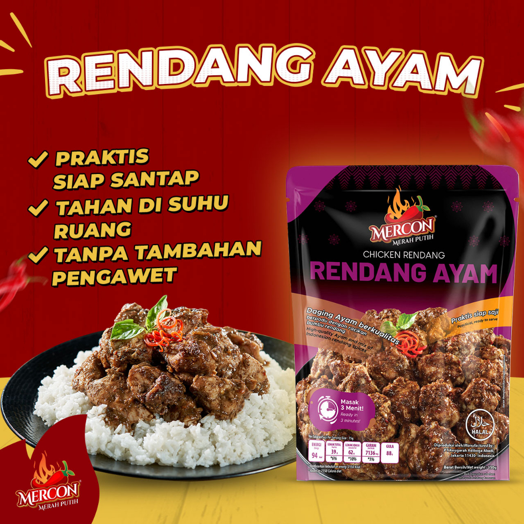 Jual MERCON MERAH PUTIH - RENDANG AYAM ll LIMITED EDITION!! | Shopee ...