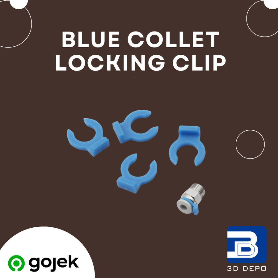 Jual Blue Collet Locking Clip for Pneumatic Fittings 3D Printer ...