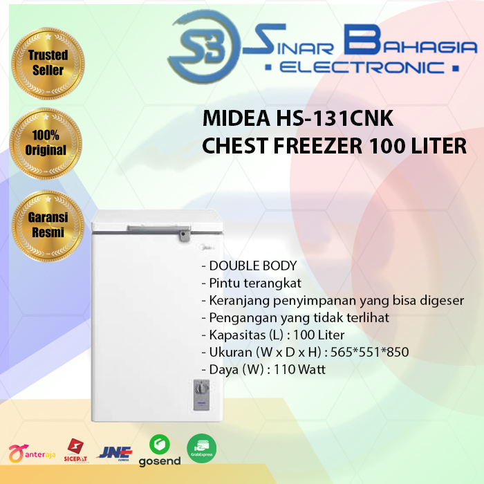 Jual MIDEA HS-131CNK CHEST FREEZER 100 LITER (NEW) (KHUSUS BANDUNG ...