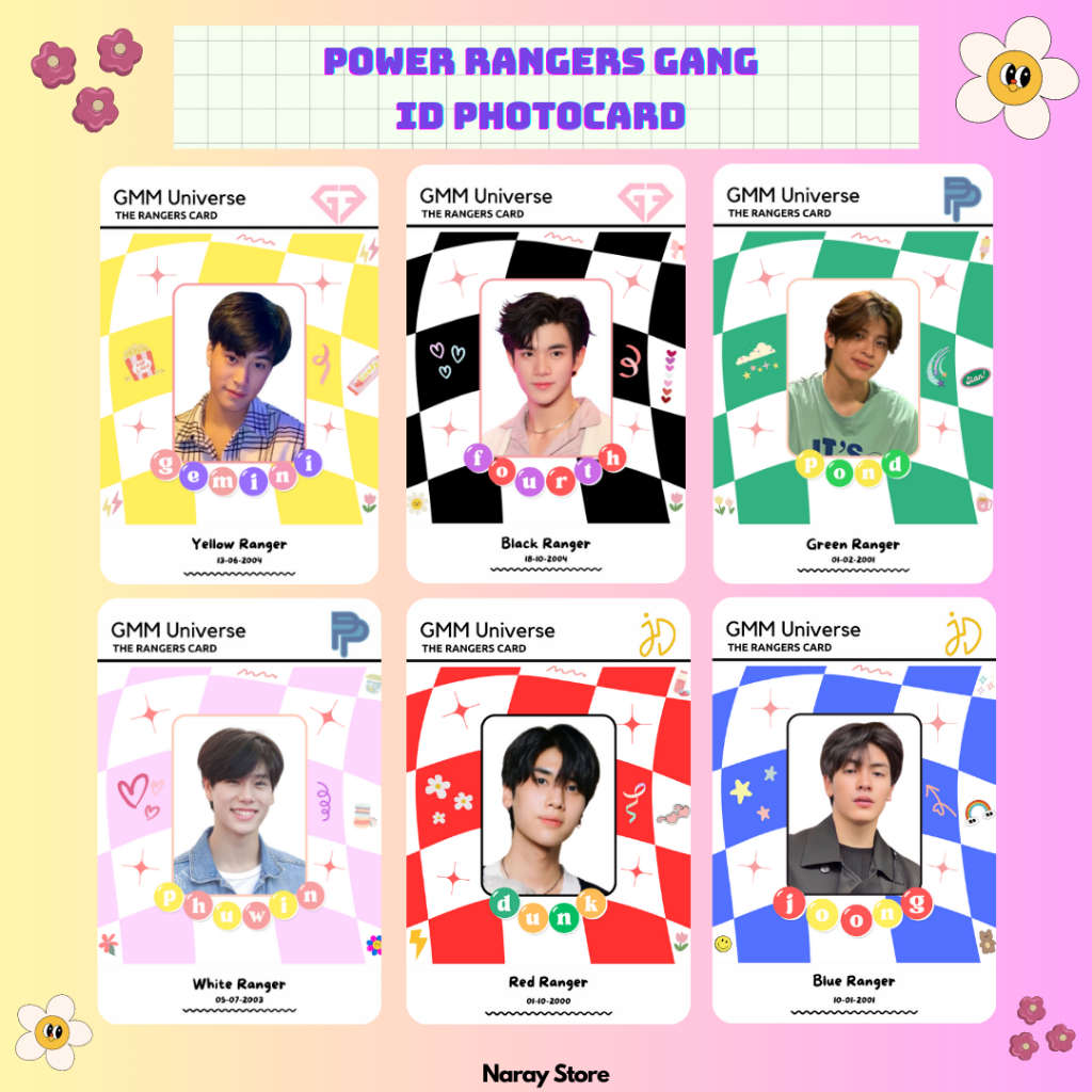 Jual [READ DESC] Photocard Power Rangers Gang GMMTV - Gemini, Fourth ...