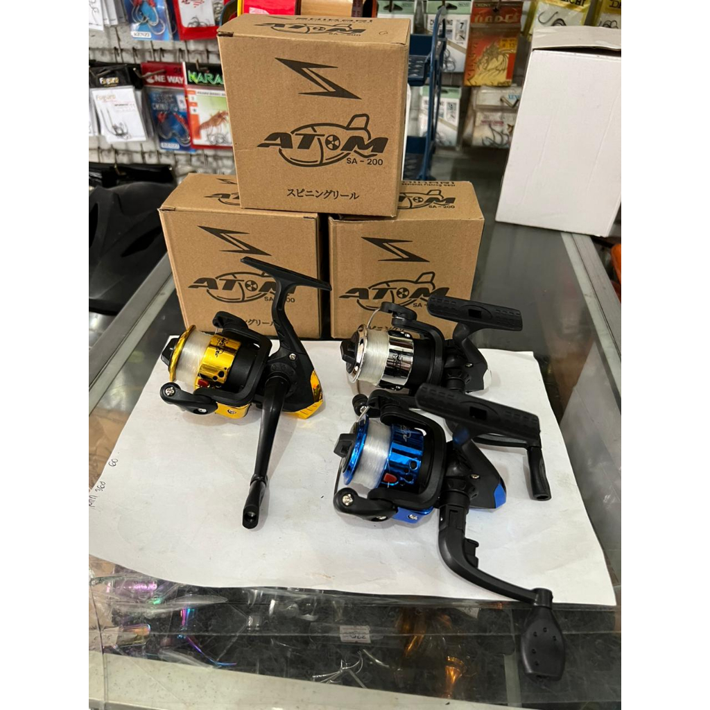 Jual Reel Atom 200 engkol lipat 4 ball bearing | Shopee Indonesia