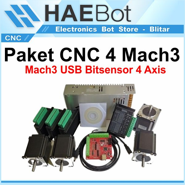 Jual [HAEBOT] Paket CNC 4 Mach3 4Axis USB TB6600 Nema 23 1.8Nm Stepper ...