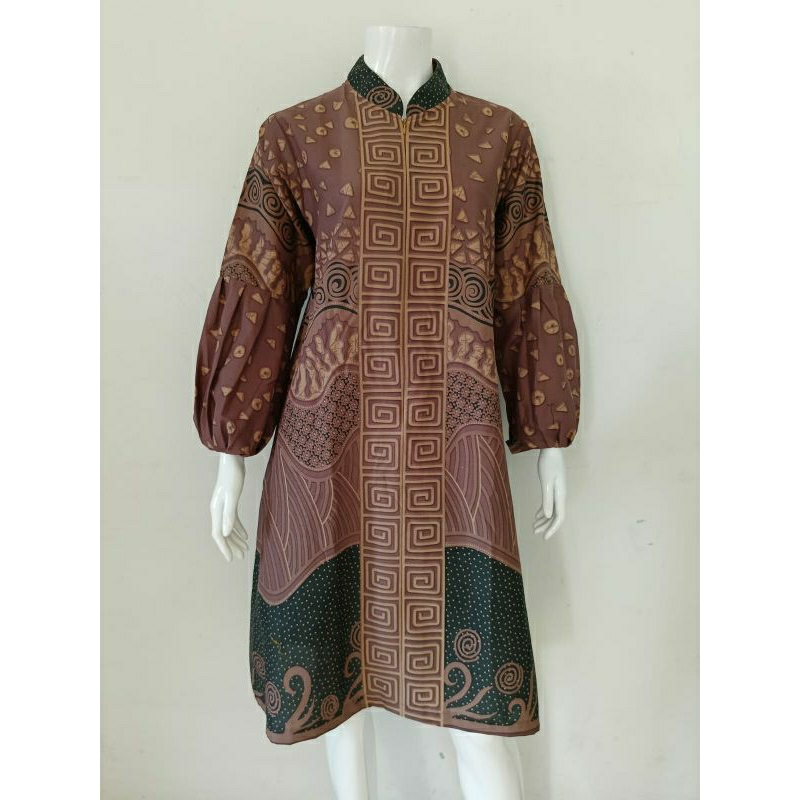 Jual 12 MOTIF TUNIK / Tunik Batik Full Furing Free Masker / Dress ...