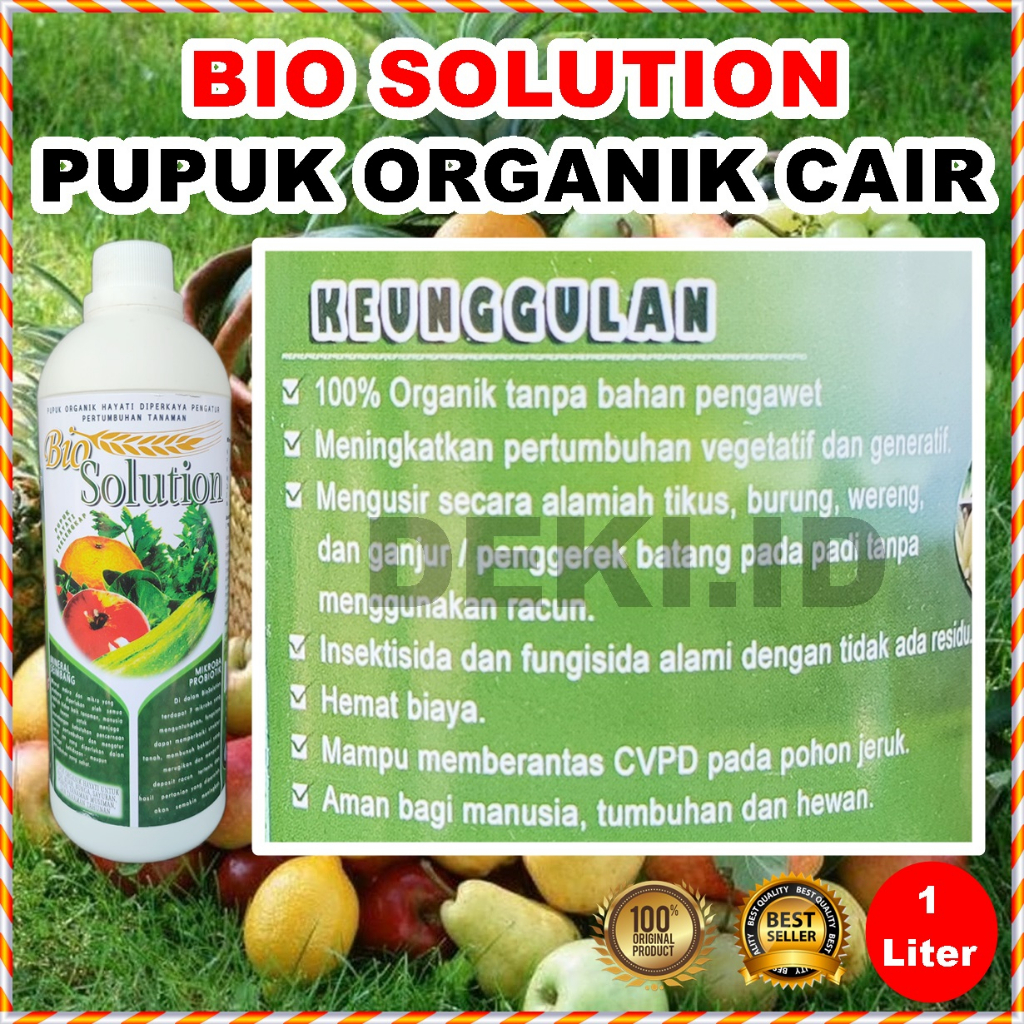Jual Bio Solution 1 Liter Pupuk Organik Cair POC Asam Amino Hormon Tanaman Buah Bunga Sayur Hias ...