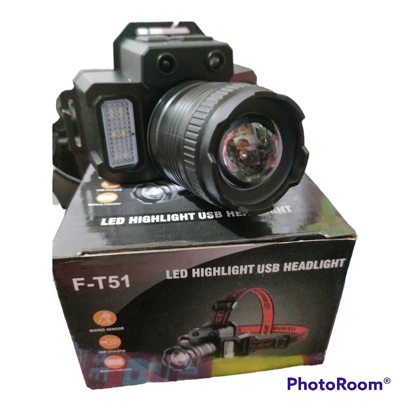Jual SENTER KEPALA BISA ZOOM SENSOR GERAK CAHAYA TERANG BISA POWERBANK F-T51 | Shopee Indonesia