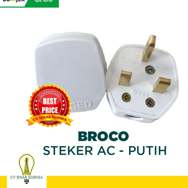 Jual STEKER AC ARDE 7110 BROCO - COLOKAN 3 - PUTIH SNI | Shopee Indonesia