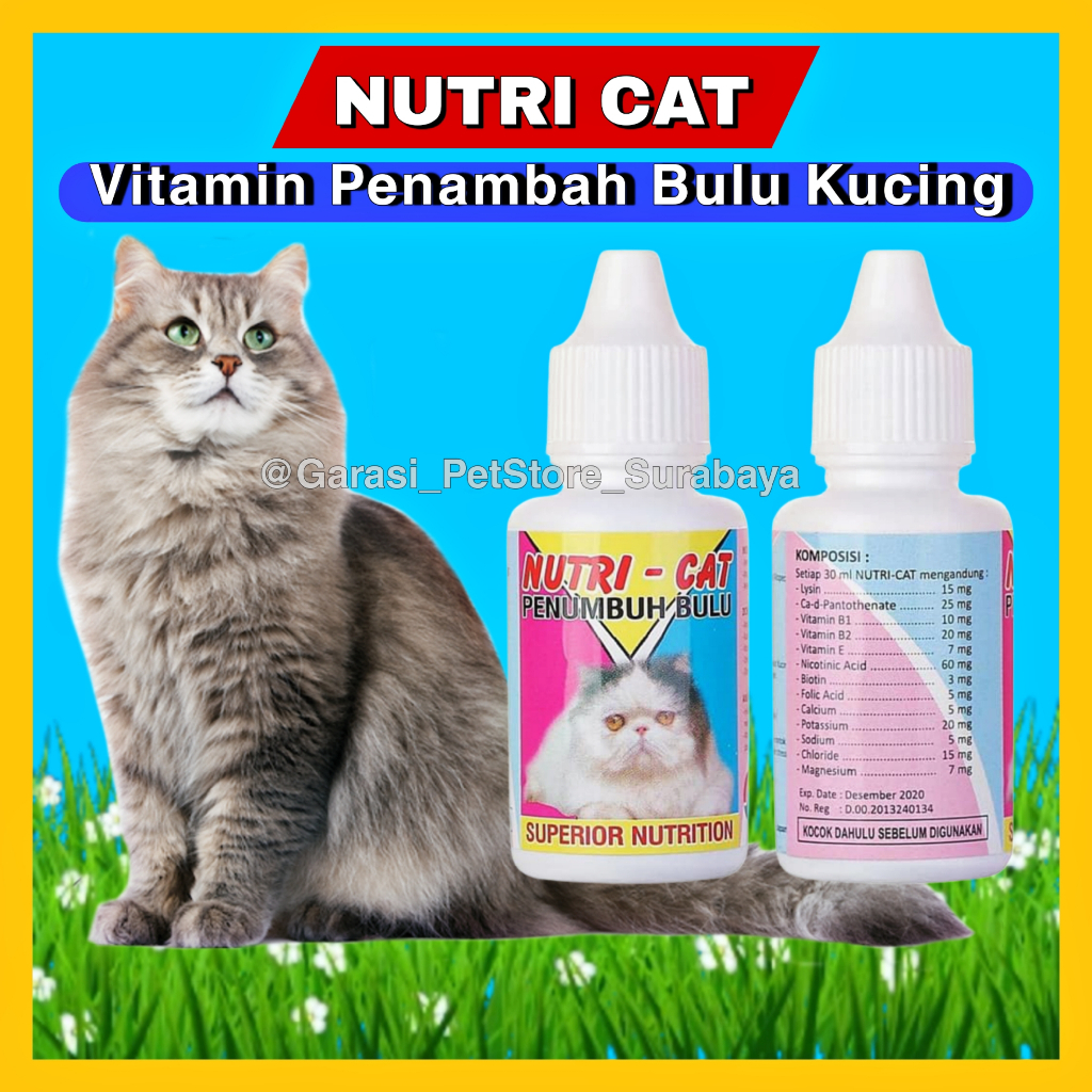 Jual GPSS- NUTRI CAT Vitamin Penambah Bulu Kucing Vitamin Kucing ...