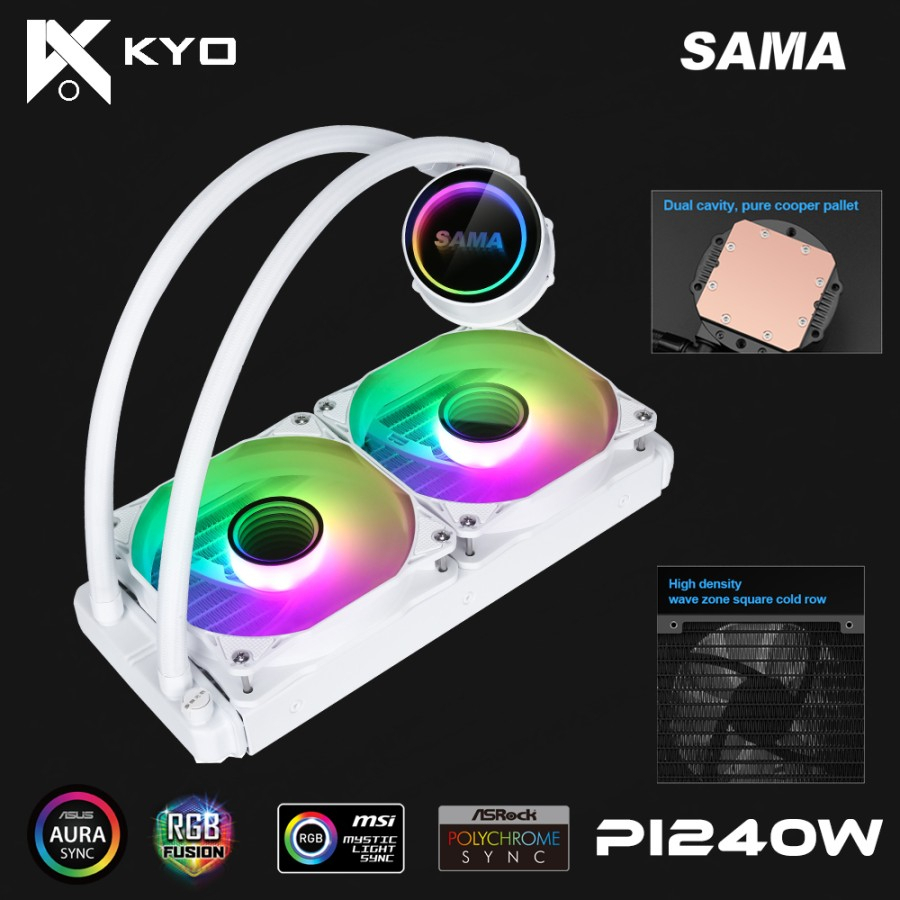 Jual KYO SAMA PI240W ARGB AIO Liquid Cooling 240mm AIO 240 GARANSI ...