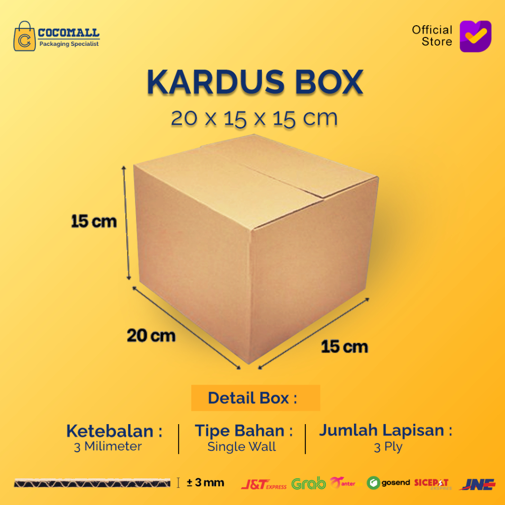 Jual Kardus Karton Box 20x15x15 CM Dus Packing Packaging Polos | Shopee ...