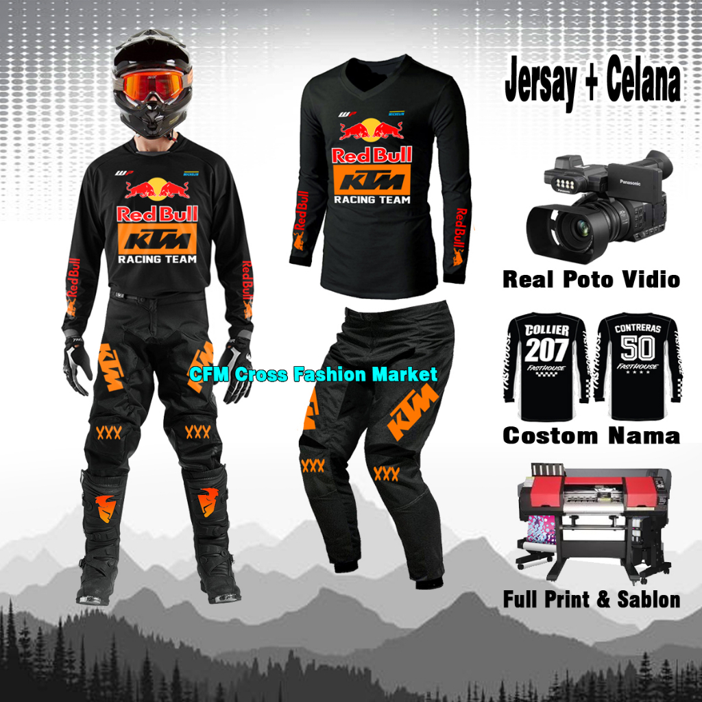 Jual Pakaian baju jersey cross trail set motocross motor balap custom ...
