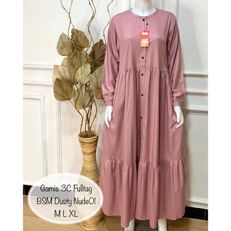 Jual Gamis 3C Rayon Twill Premium Gamis Polos Bumil Busui Bahan Katun ...