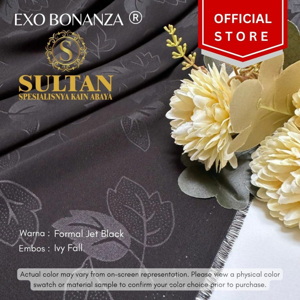 Jual 50CM EMBOS IVY FALL EXO BONANZA FORMAL BLACK/ HITAM PEKAT KAIN ...