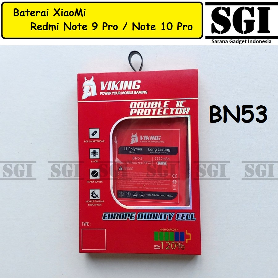 Jual Baterai VIKING Double Power XiaoMi BN53 Redmi Note 9 Pro Note 10 ...