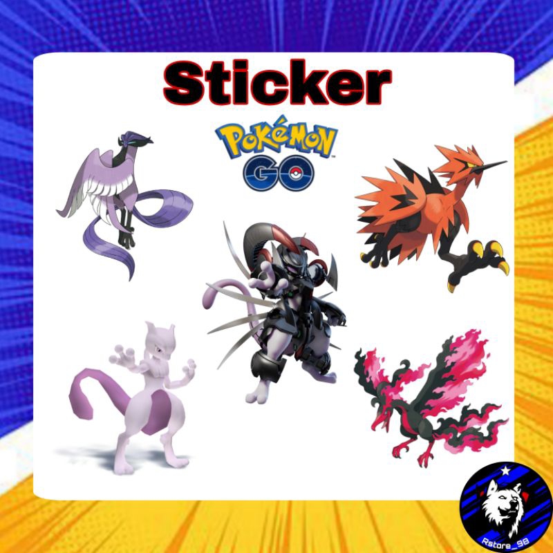 Jual Sticker Stiker Pokemon Go Mewtwo Zapdos Articuno Moltres Legendary ...