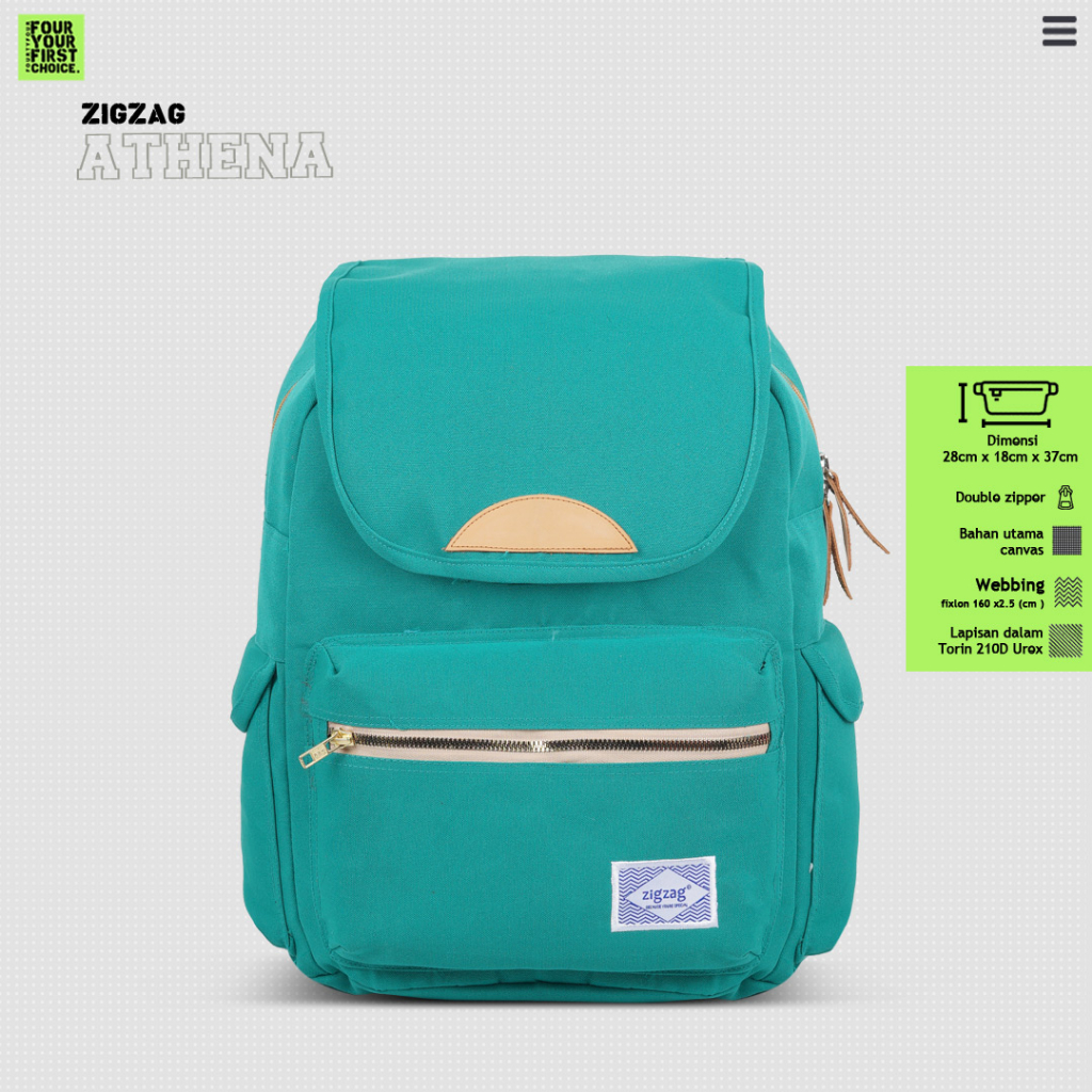 Jual Zigzag Athena Tosca Backpack - Tas Ransel Sekolah Kantor Wanita ...