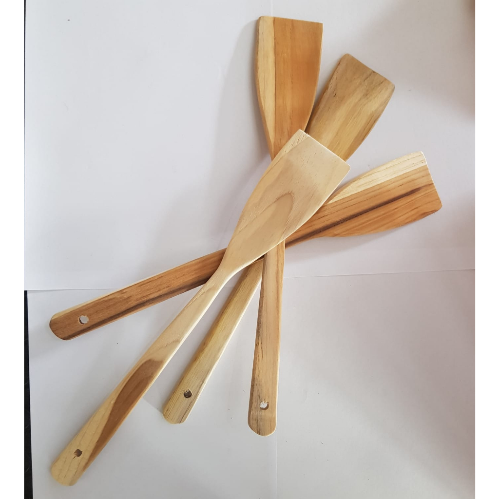 Jual Sutil Kayu / Spatula Kayu Jati Bentuk Pipih Ukuran Besar | Shopee ...