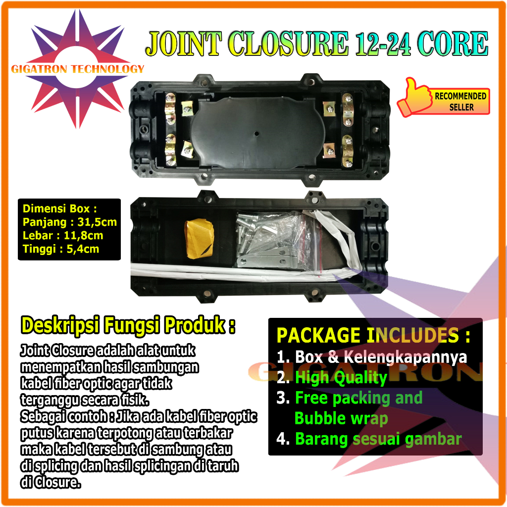 Jual Joint Closure 12 Core FO Joint Closure Mini Fiber Optic 12-24 Core ...