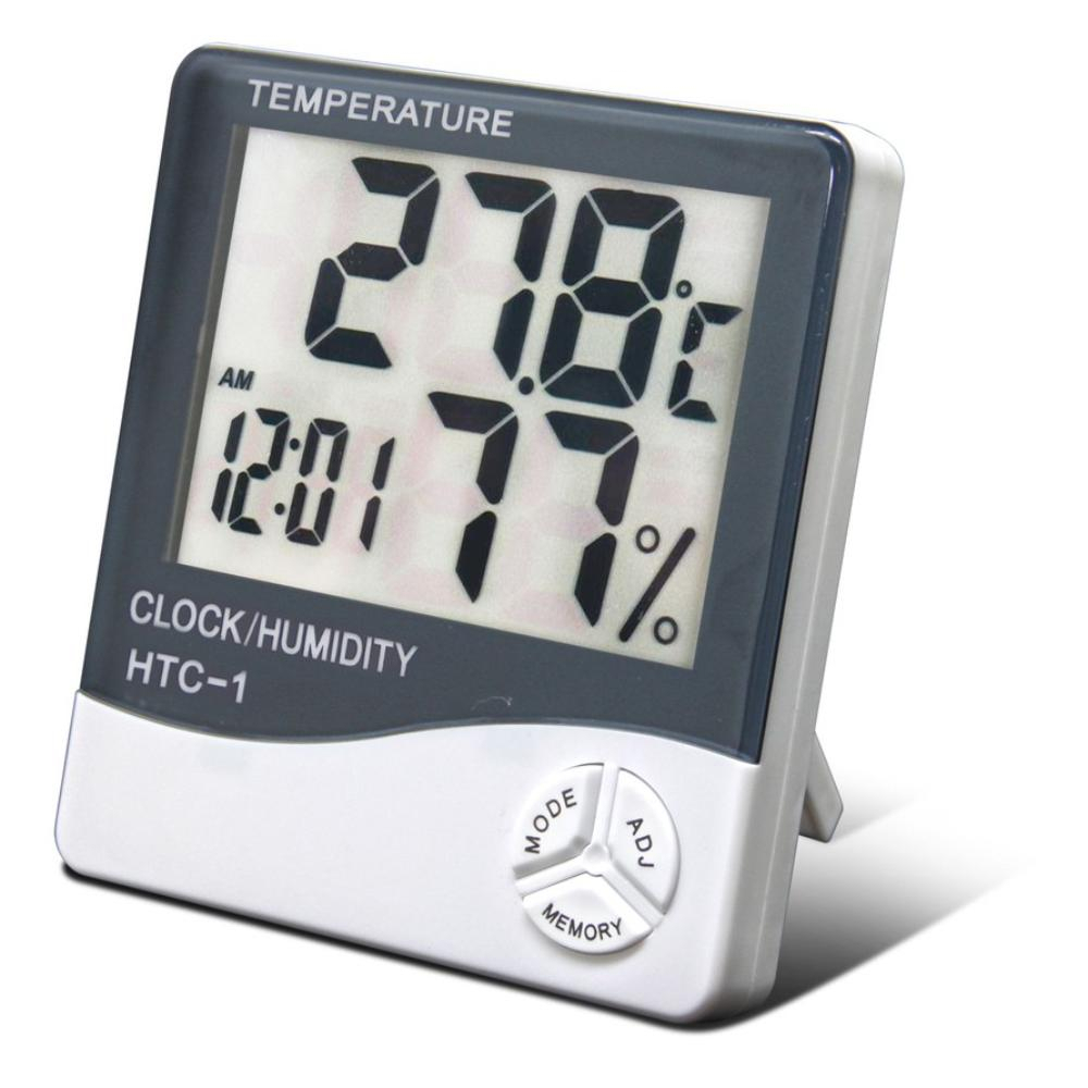 Jual Digital Higrometer Termometer Ruangan Clock Temperature Humidity l ...