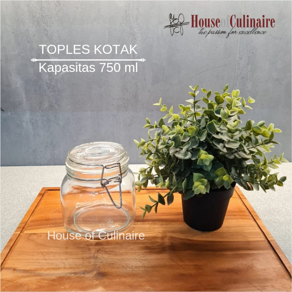 Jual Toples Kaca Model Kotak 750 ml Tutup Jepit Kedap Udara | Shopee ...