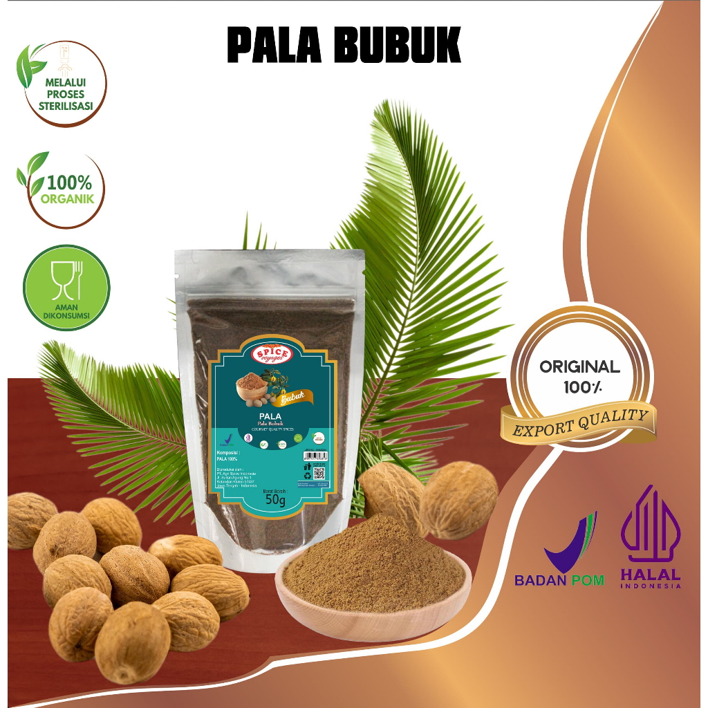 Jual Spice Voyages Ground Nutmeg (50gr) / Pala Bubuk (50gr) | Shopee ...