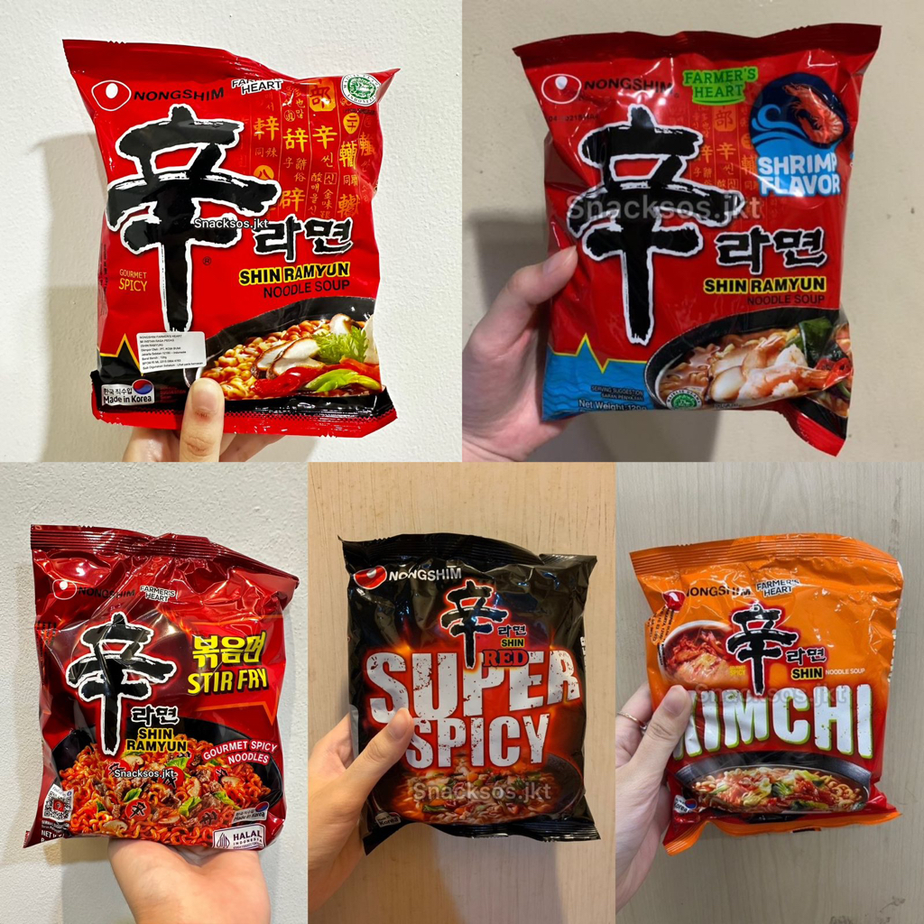 Jual NONGSHIM SHIN RAMYUN RAMYEON SPICY MUSHROOM / KIMCHI / SHRIMP ...