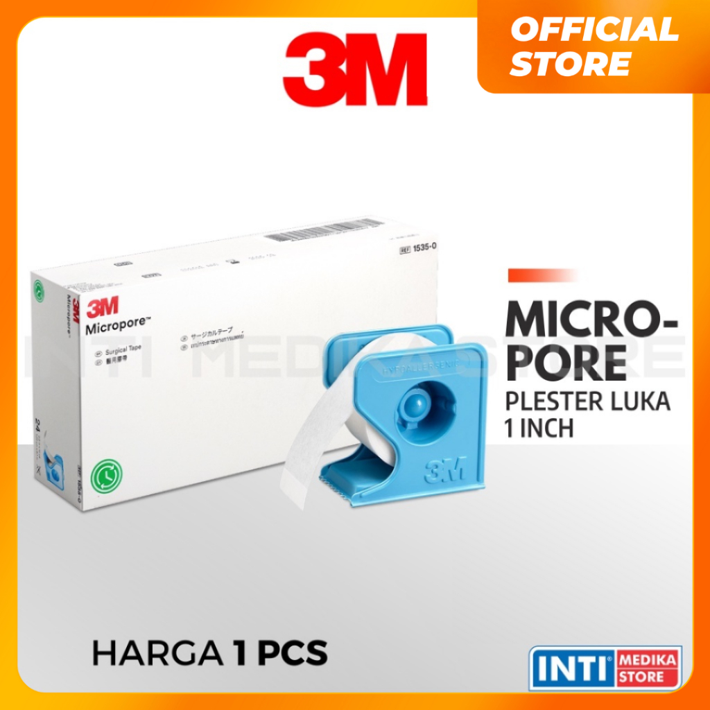 Jual 3M - Plester Kulit MICROPORE 1 Inch + Dispenser | Plester Luka ...