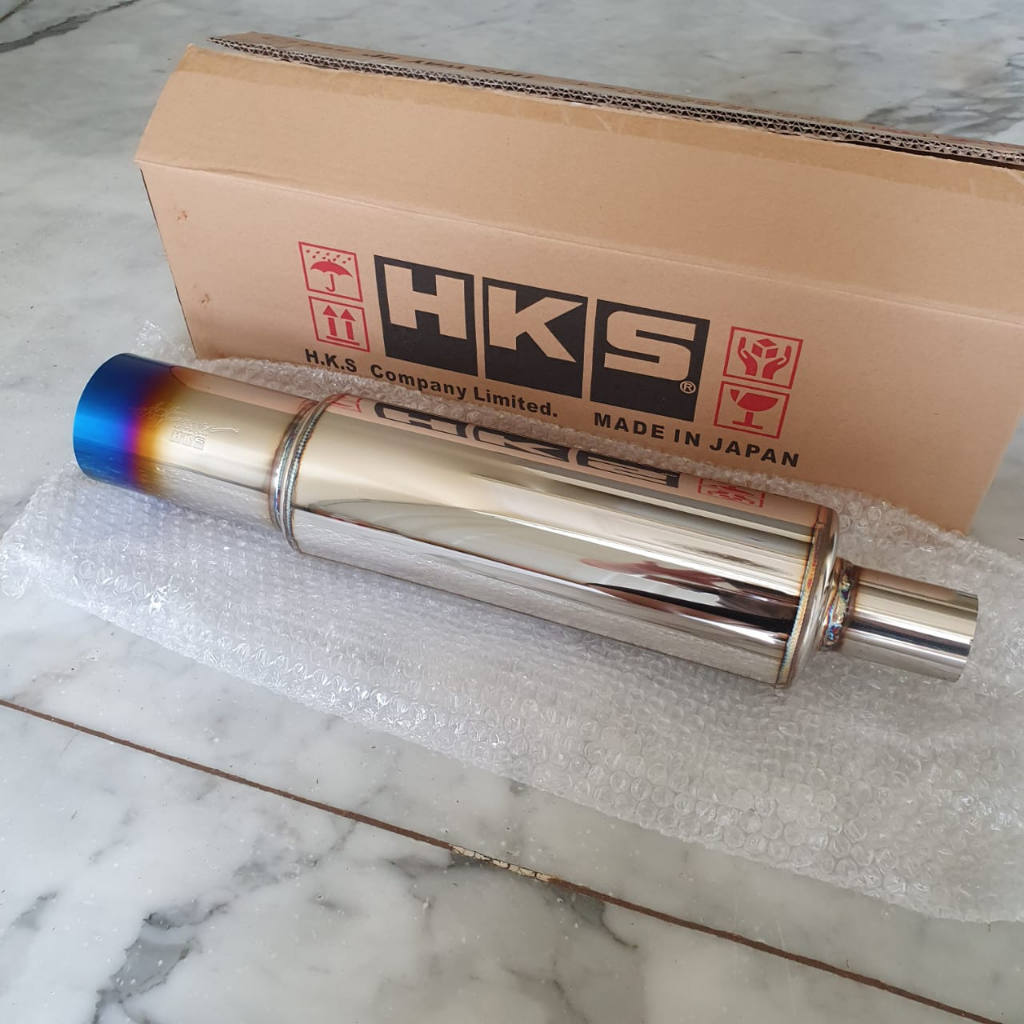 Jual Muffler HKS Hi Power Titanium JASMA Uk Inlet 2inch | Shopee Indonesia
