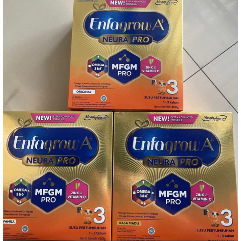 Jual Susu Enfagrow a+ 3 rasa Original / Madu / Vanila 400gr | Shopee ...