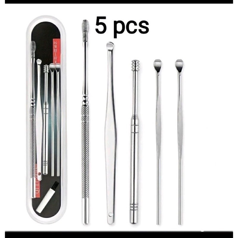 Jual Alat Pembersih Korek Kuping Telinga Stainless Steel 5in1 / Alat ...