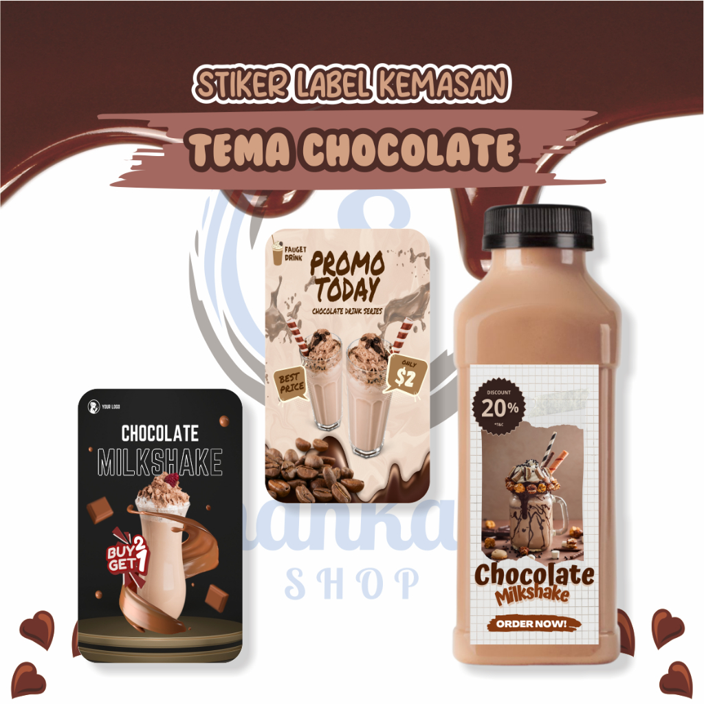 Jual STIKER LABEL KEMASAN TEMA CHOCOLATE / Stiker Kemasan Minuman ...