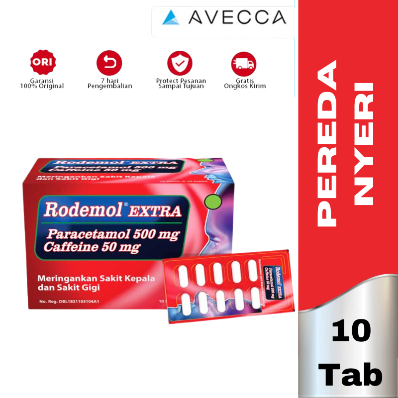Jual Rodemol Extra 1 Blister @ 10 Kaplet Paracetamol / Obat Sakit ...