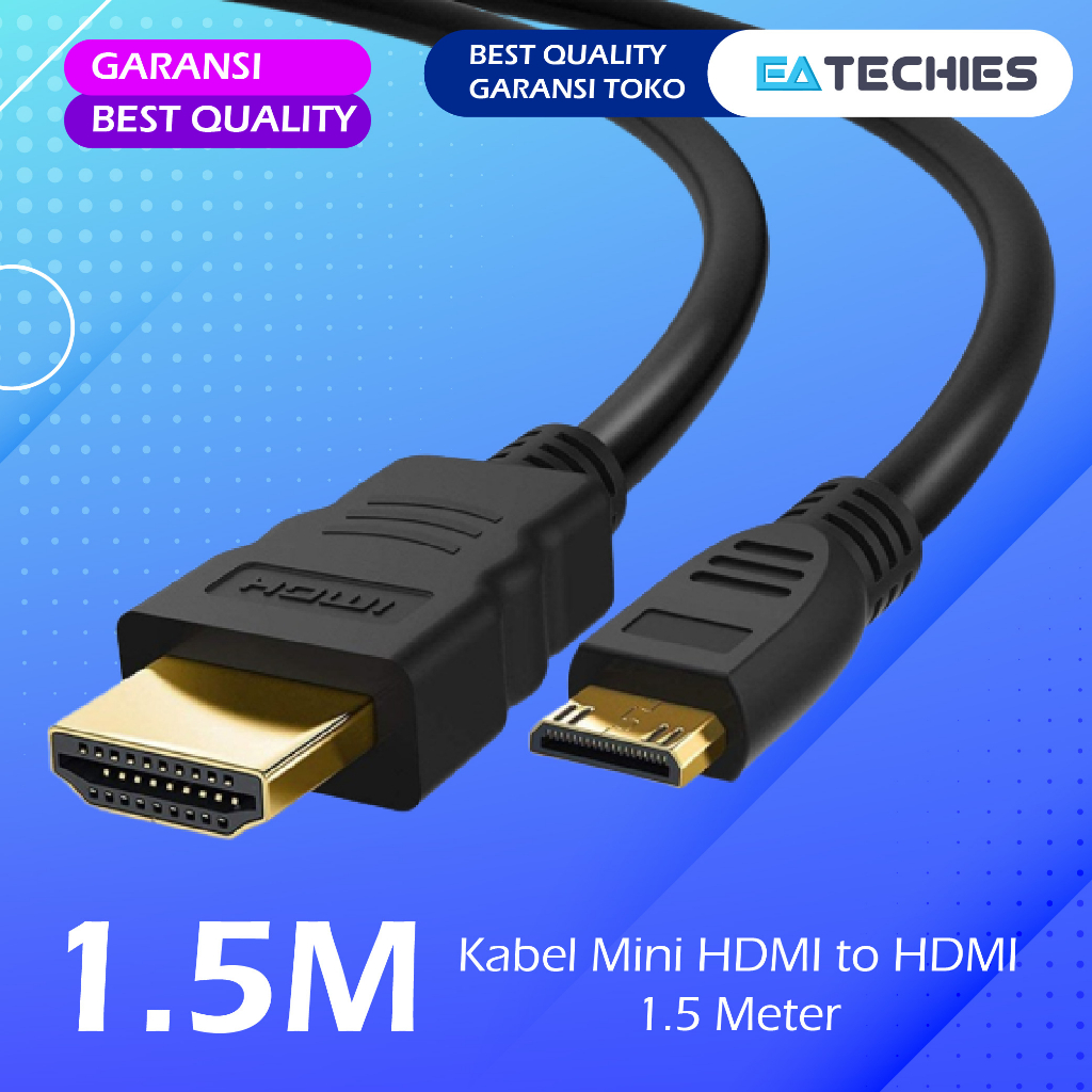 Jual KABEL MINI HDMI TO HDMI 1.5 METER KAMERA DSLR SLR TABLET HDMI TIPE C | Shopee Indonesia