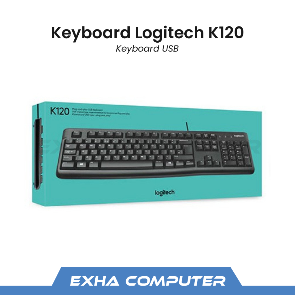 Jual KEYBOARD LOGITECH K120 KOMPUTER WIRED USB OFFICE ORIGINAL | Shopee ...