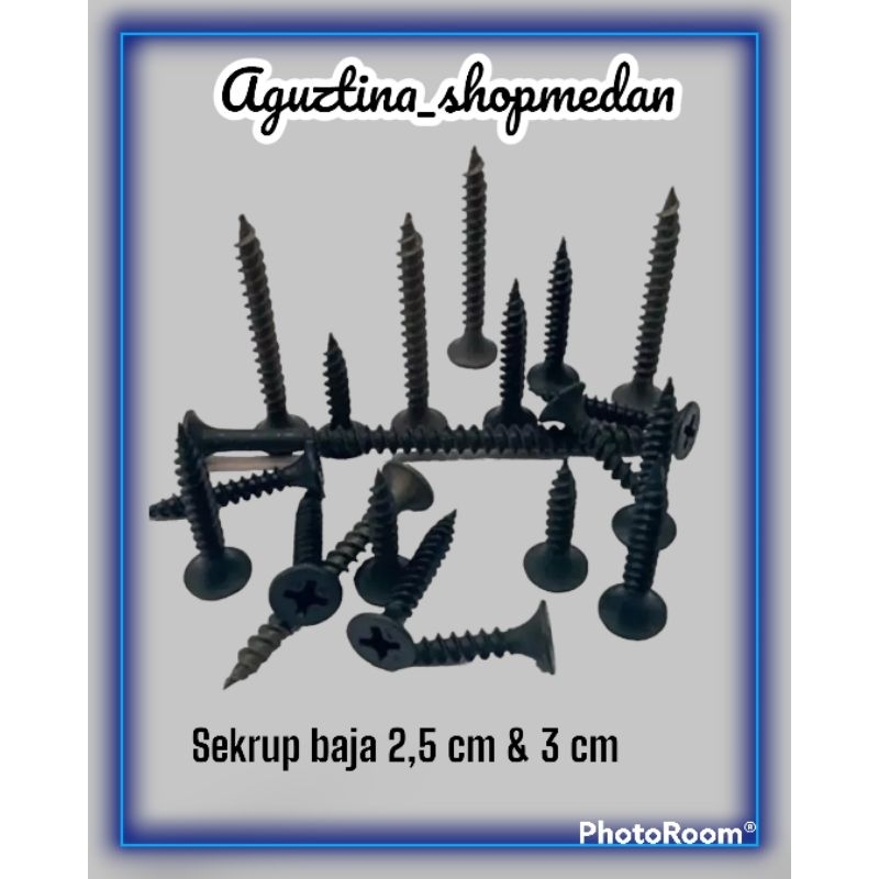 Jual SEKRUP GIPSUM BAJA HITAM BAUT 2,5 CM PAKU SEKRUP GYPSUM 3CM HARGA 1 PCS/DRYWALL SCREW ...