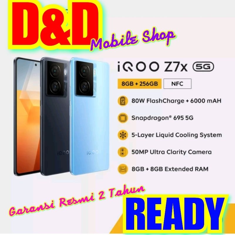 Jual VIVO iqoo Z7X 8/128 8/256 SD695 5G 6000Mah 80Watt NFC GARANSI RESMI VIVO 2th | Shopee Indonesia