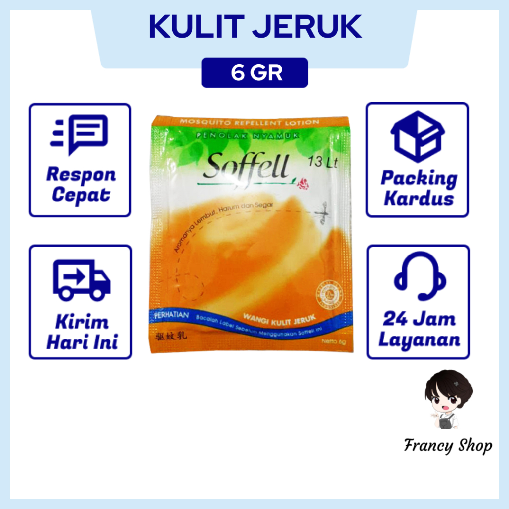 Jual Soffell Kulit Jeruk 6 gr Lotion Anti Nyamuk sachet | Shopee Indonesia