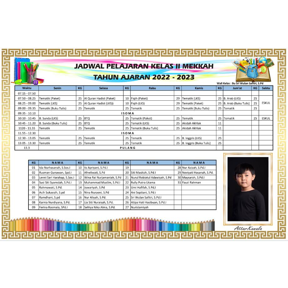 Jual Label Book Sticker Jadwal Pelajaran Custom dengan Foto Pribadi ...