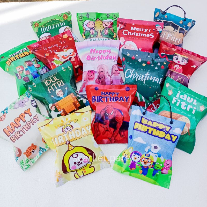 Jual [MINIMAL ORDER 15] TAS SNACK ULTAH GOODIE BAG POUCH HAPPY BIRTHDAY ...