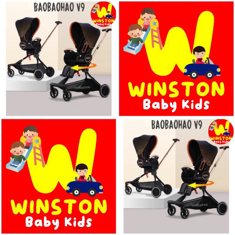 Jual BAOBAOHAO V9 MAGIC STROLLER BABY 360° ROTATION BISA DUDUK, REBAHAN ...