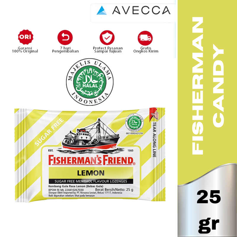 Jual Fisherman SF Lemon 25 GR / Pelega Tenggorokan / Permen Bebas Gula ...
