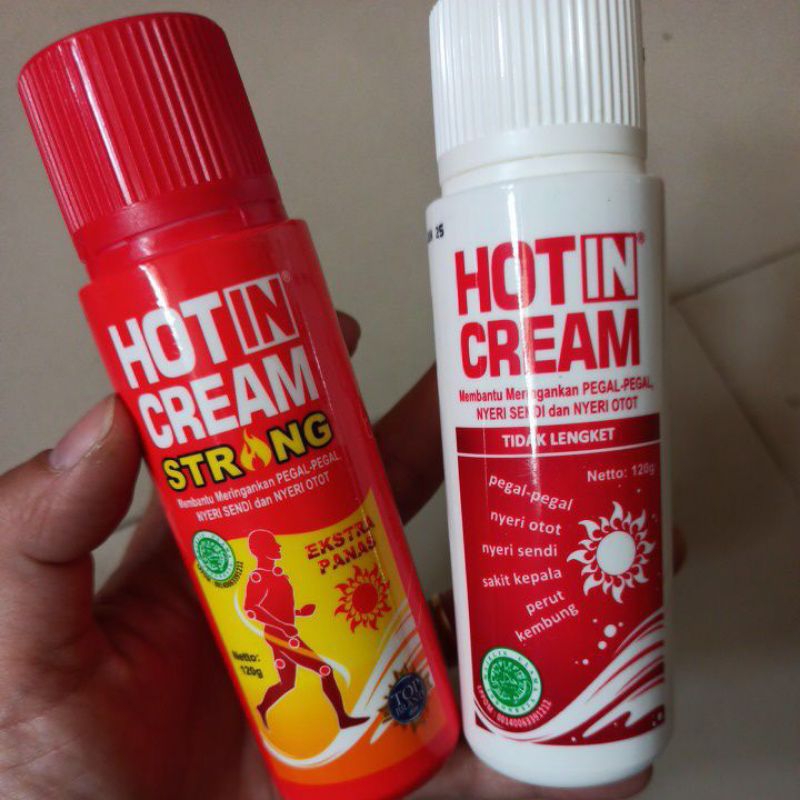 Jual HOTIN CREAM STRONG botol merah putih panas krim pegal nyeri sendi ...