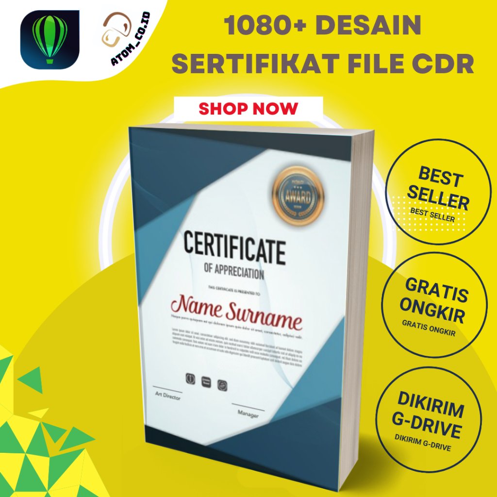 Jual 1080+ Template Sertifikat File CDR (CorelDraw) | Shopee Indonesia