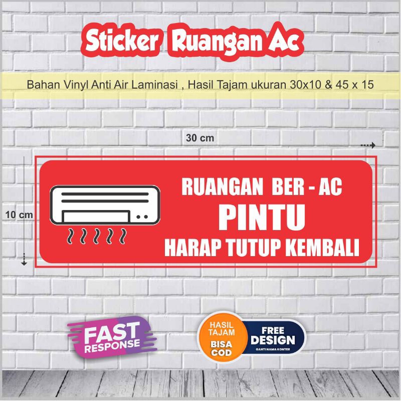 Jual Sticker Ruangan AC pintu tutup vinyl Anti air | Shopee Indonesia