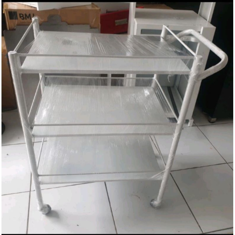 Jual meja instrument 3 rak besi / troly instrument medis rumah sakit ...
