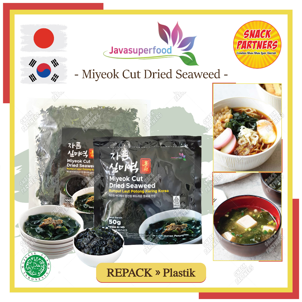 Jual DRIED CUT WAKAME Seaweed / Miyeok Repack 10 / 25 / 50 / 100 GR ...